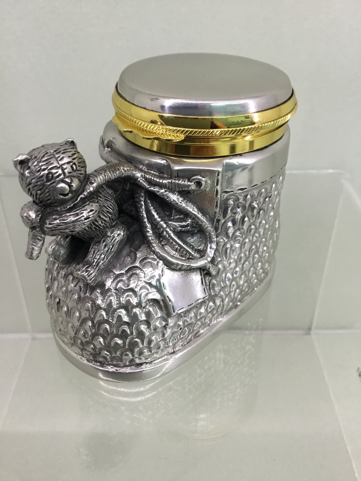 Royal Selangor Pewter Teddy Bear Bootie Trinket Box